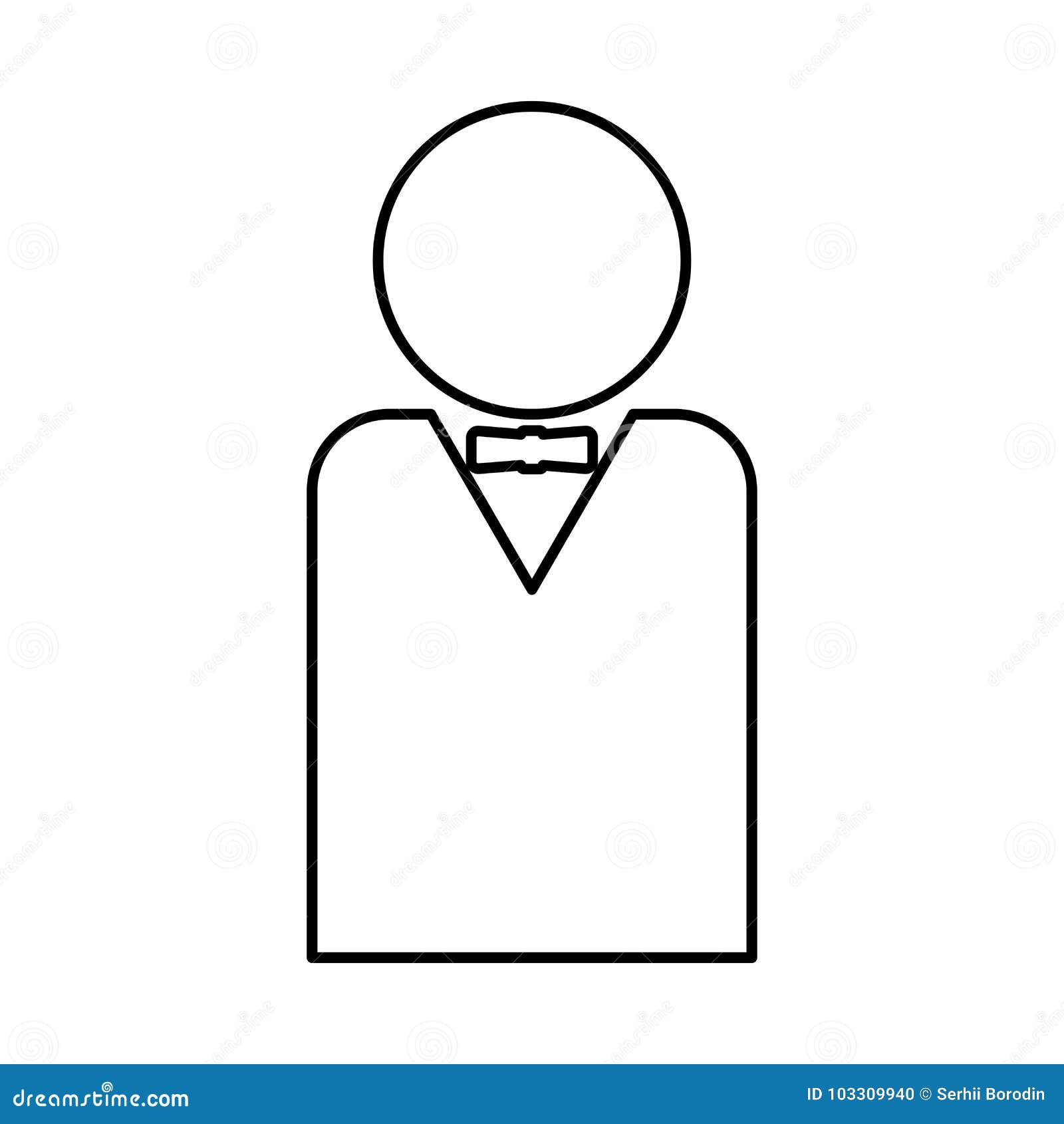 Man with Bow Tie it is Black Icon . Stock Vector - Illustration of ...