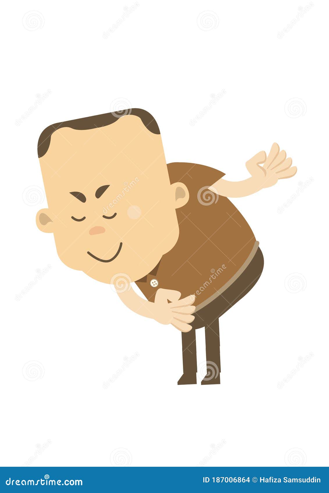Man Bowing. Vector Illustration Decorative Design Stock Vector ...