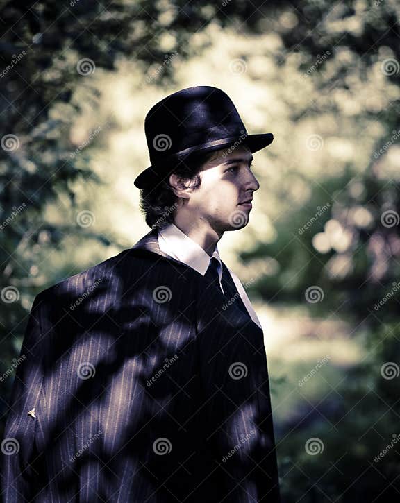 Man in bowler hat. stock photo. Image of look, fashion - 10579730