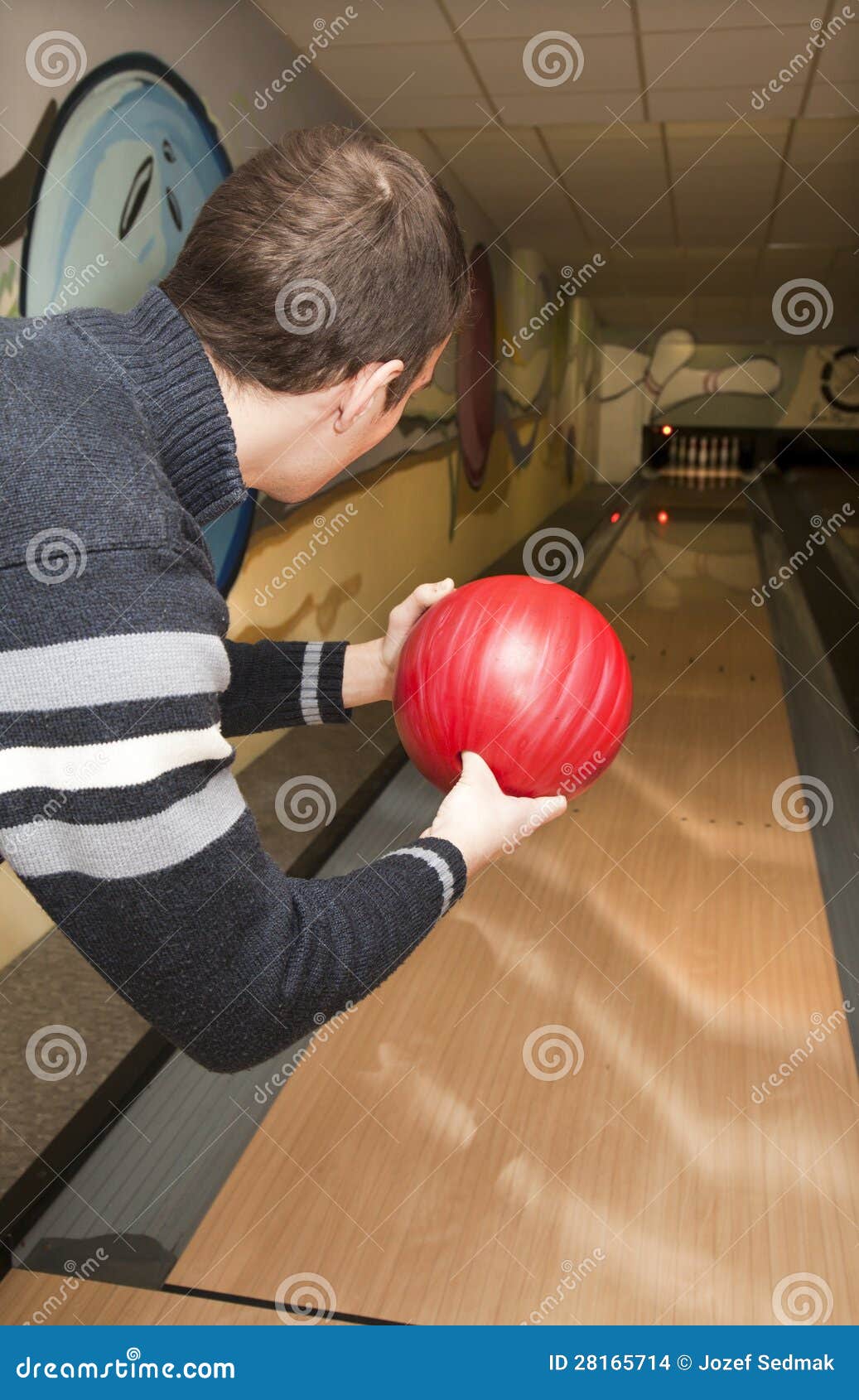 Man by bowling stock photo. Image of ball, roll, hobby - 28165714