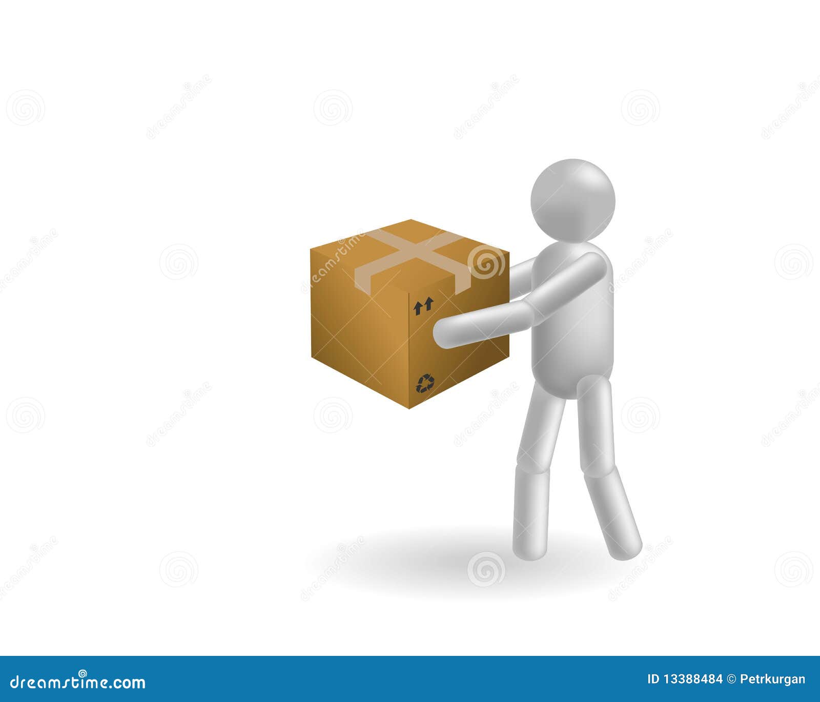 The man and box stock vector. Illustration of gray, people - 13388484