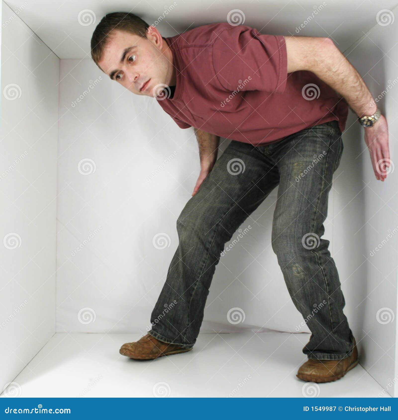 Man in a box stock image. Image of design, close, shirt - 1549987