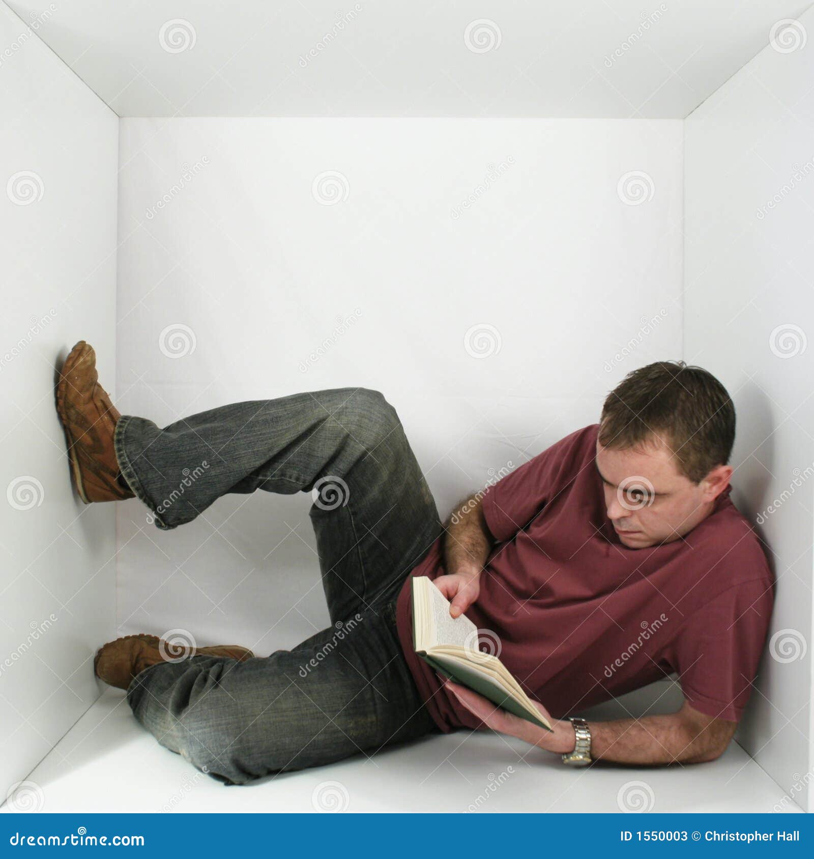 Man in a box stock image. Image of jeans, body, adult - 1550003