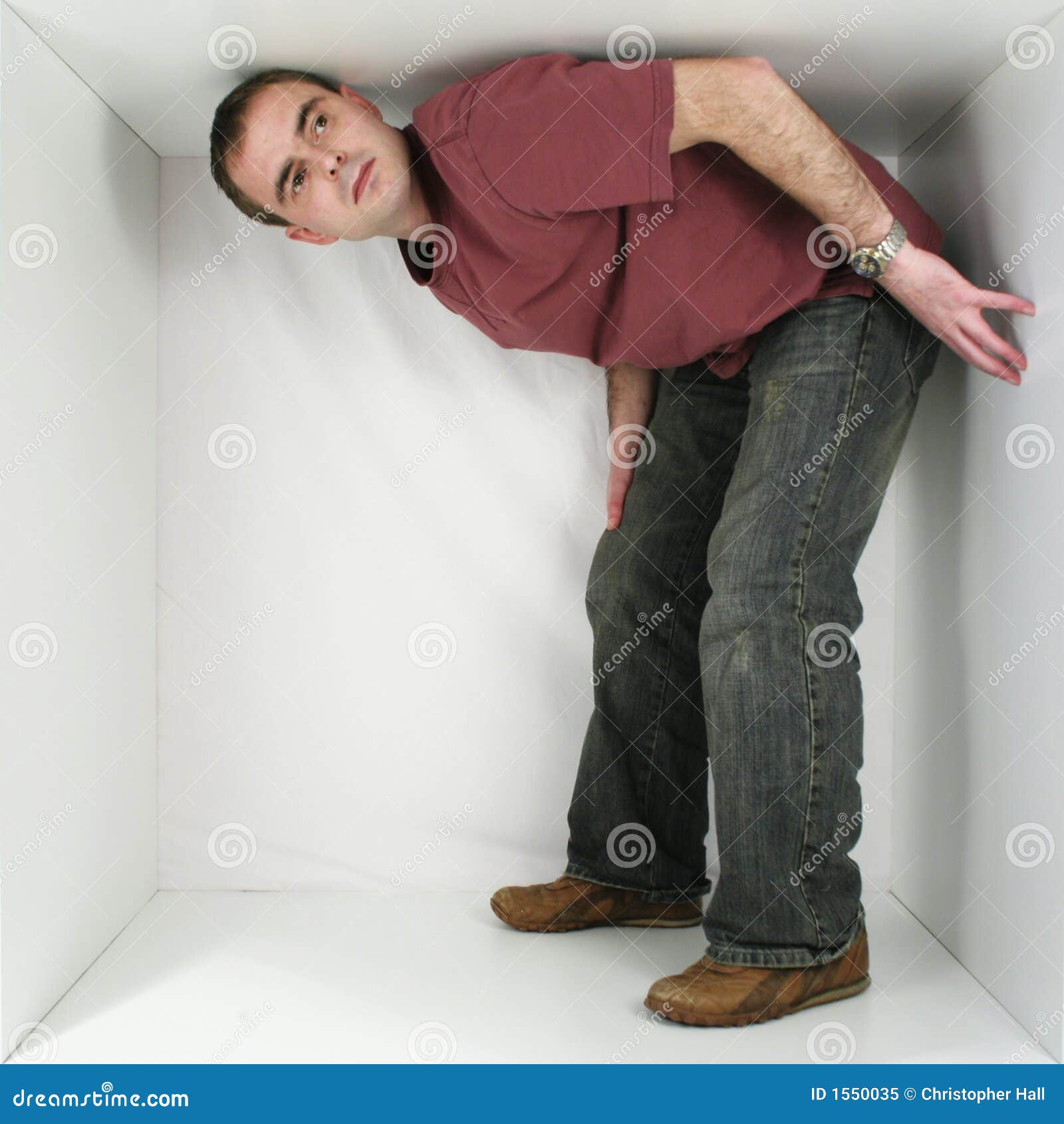 Man in a box stock image. Image of casual, adult, powerless - 1550035