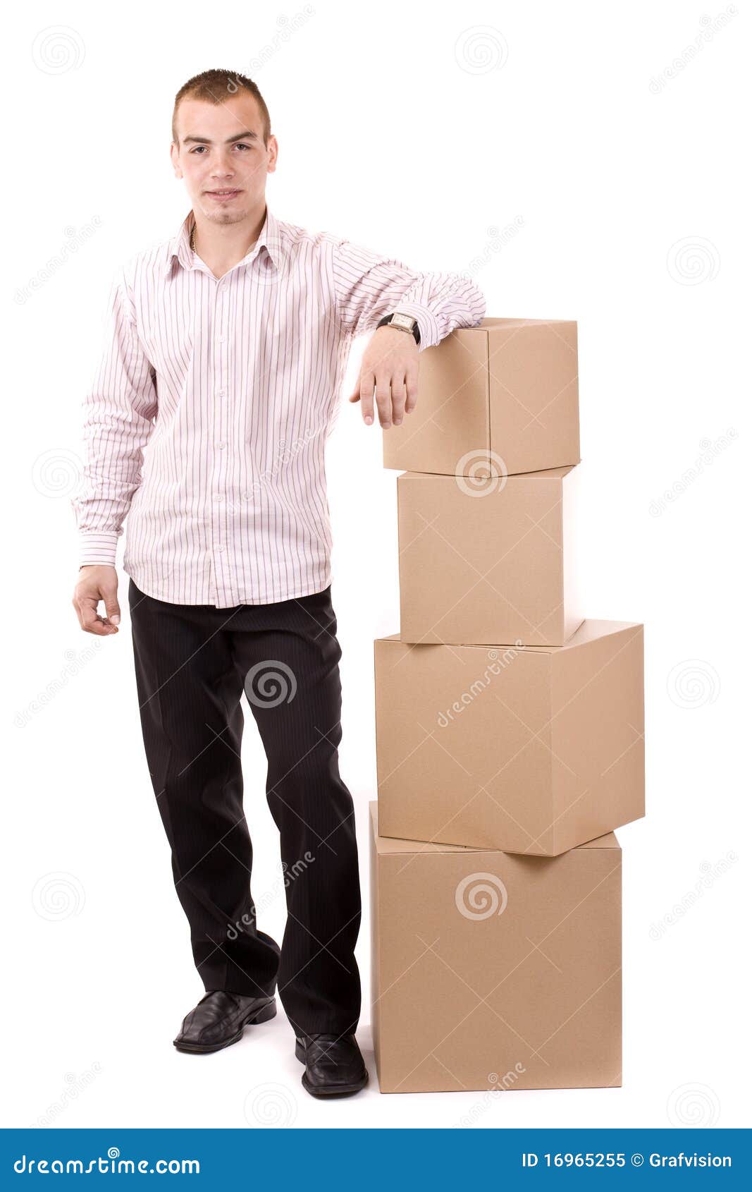 Man and box stock image. Image of young, human, adult - 16965255