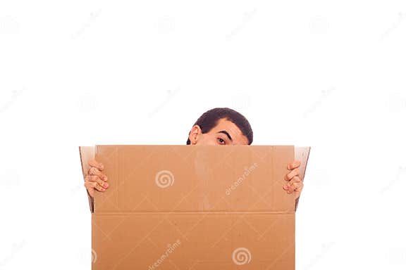 Man in a box stock image. Image of casual, setting, color - 17405677