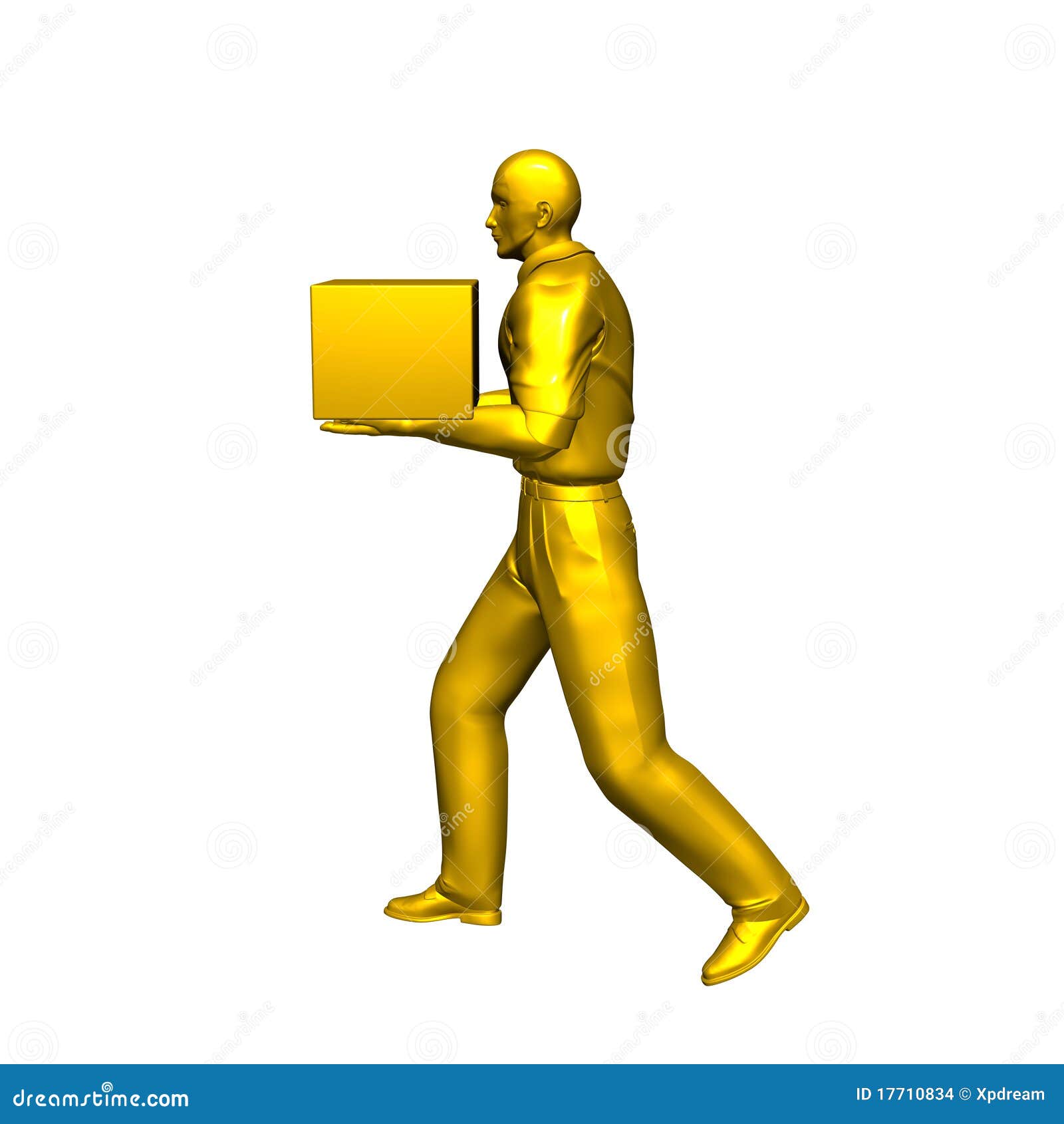Man with box stock illustration. Illustration of transportation - 17710834