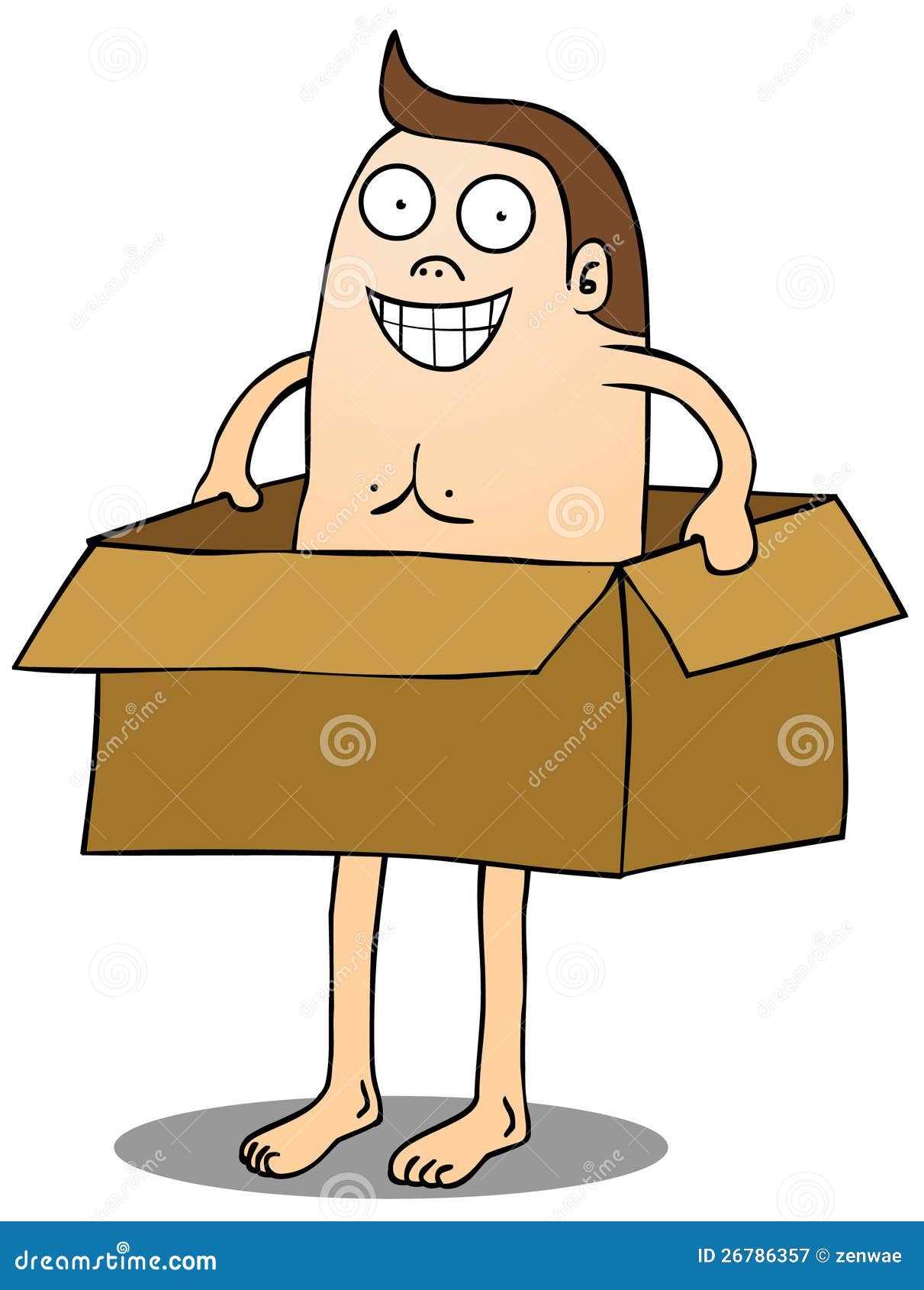 Man in box stock vector. Illustration of weird, poor - 26786357