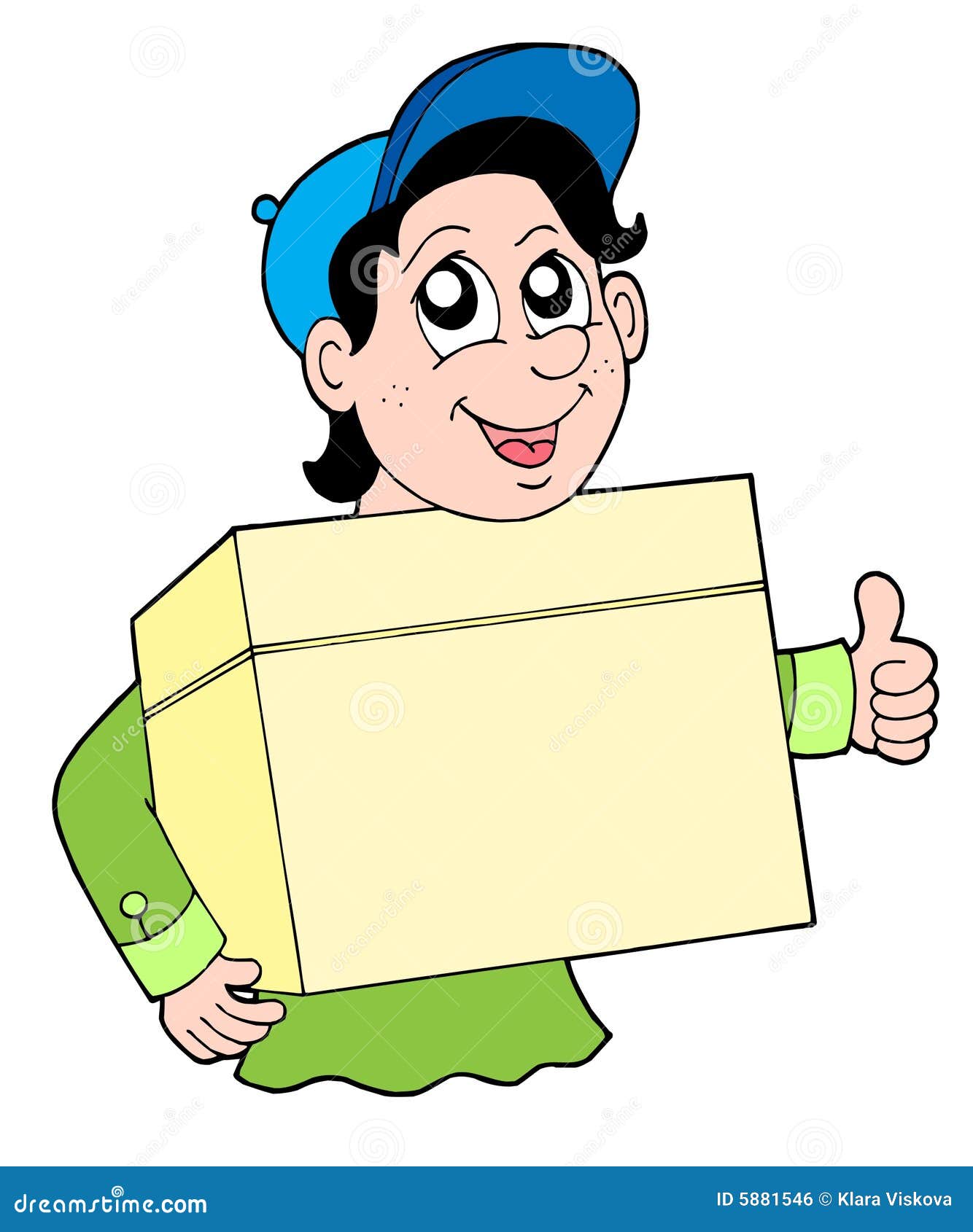 Man with box stock vector. Illustration of eshop, note - 5881546