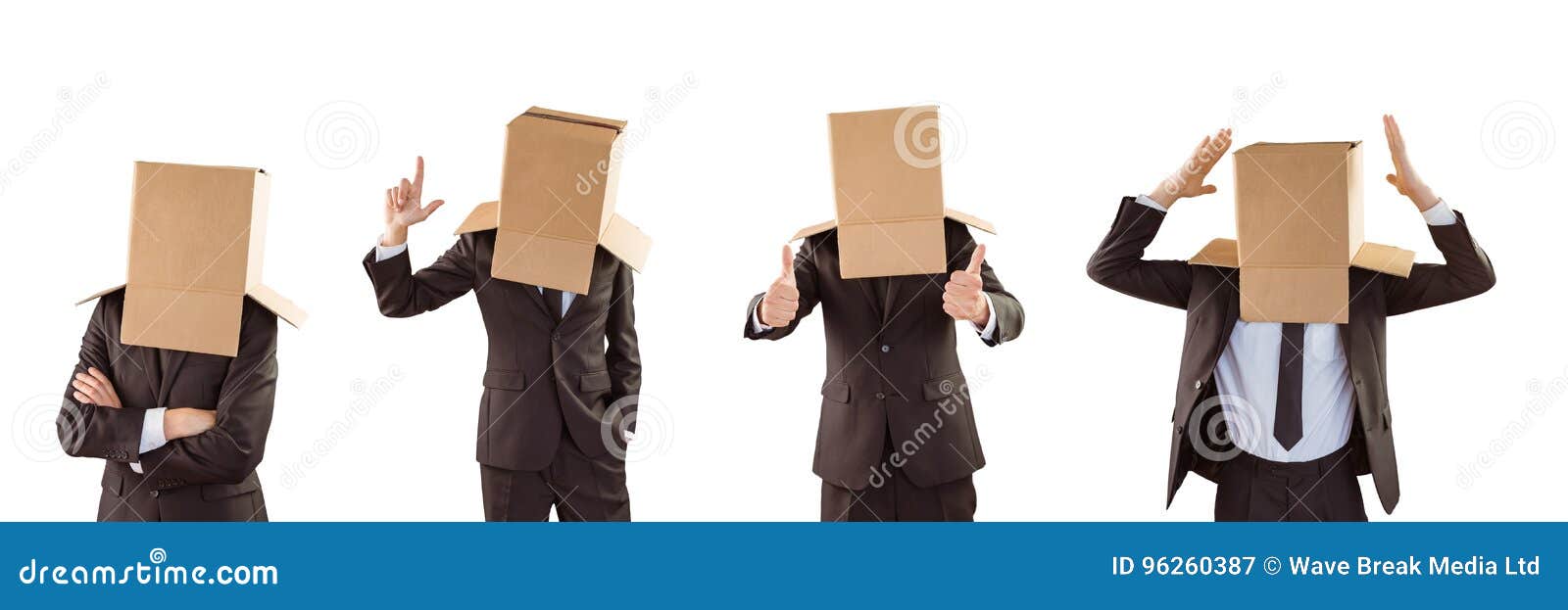 Man with a Box in the Head Collage Stock Image - Image of hands, sign ...