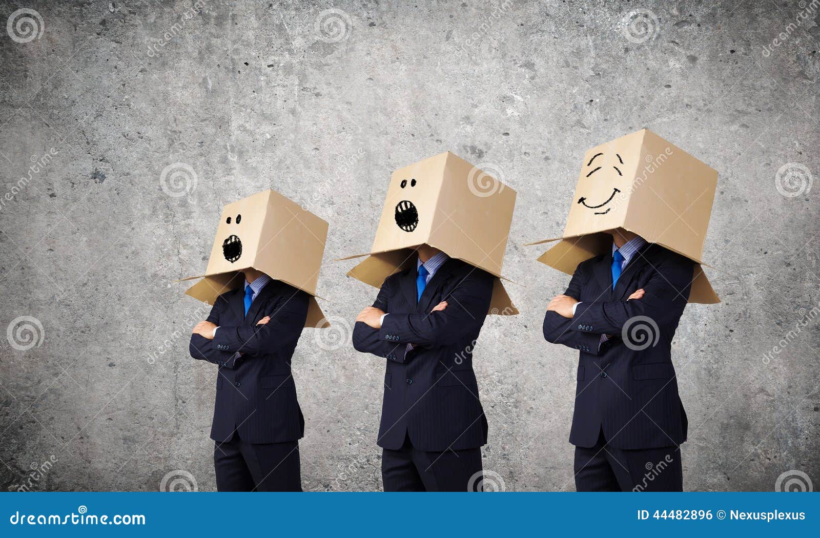 Man with box on head stock photo. Image of happy, cowardice - 44482896
