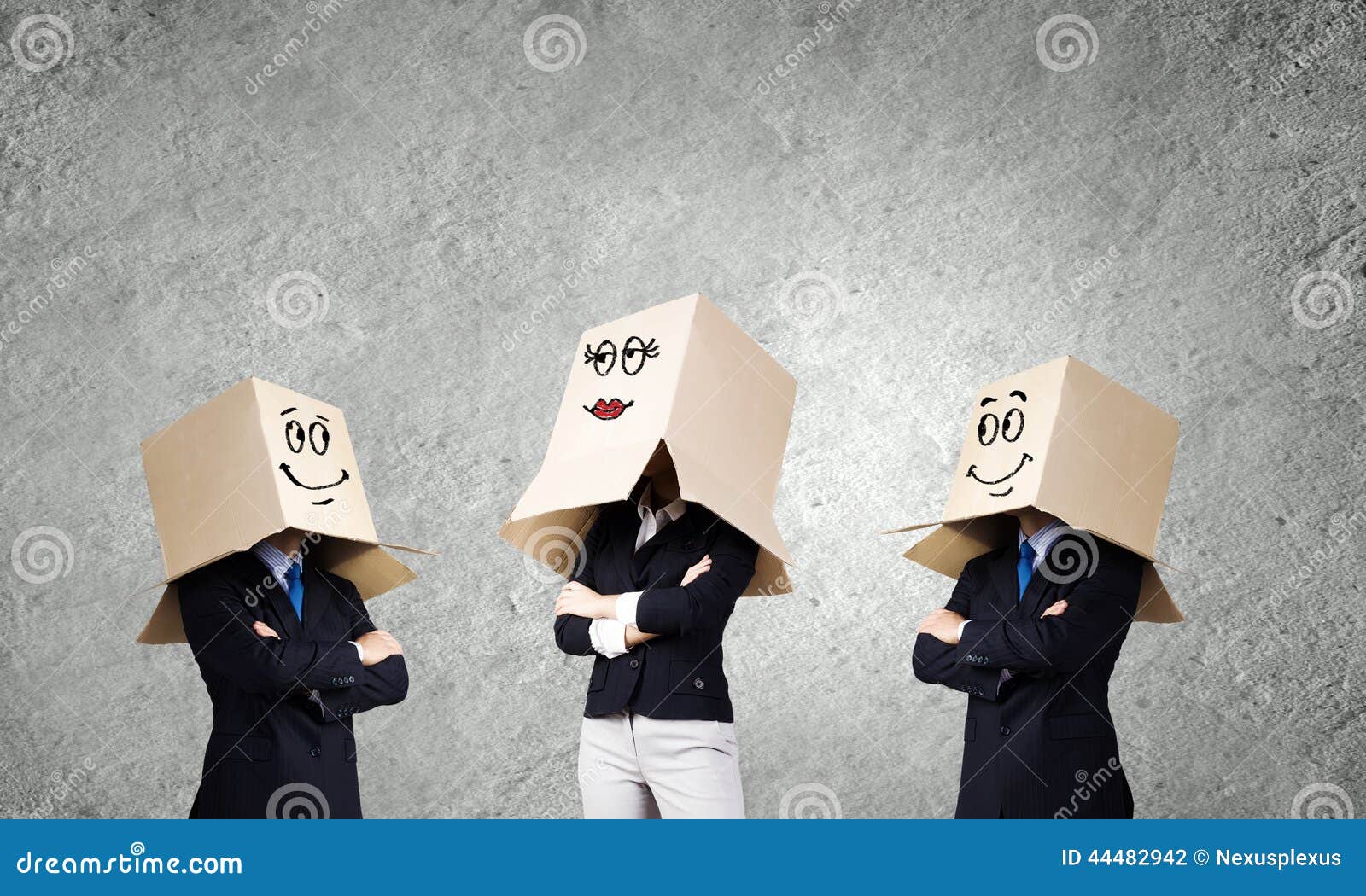 Man With Box On Head Stock Photo - Image: 44482942