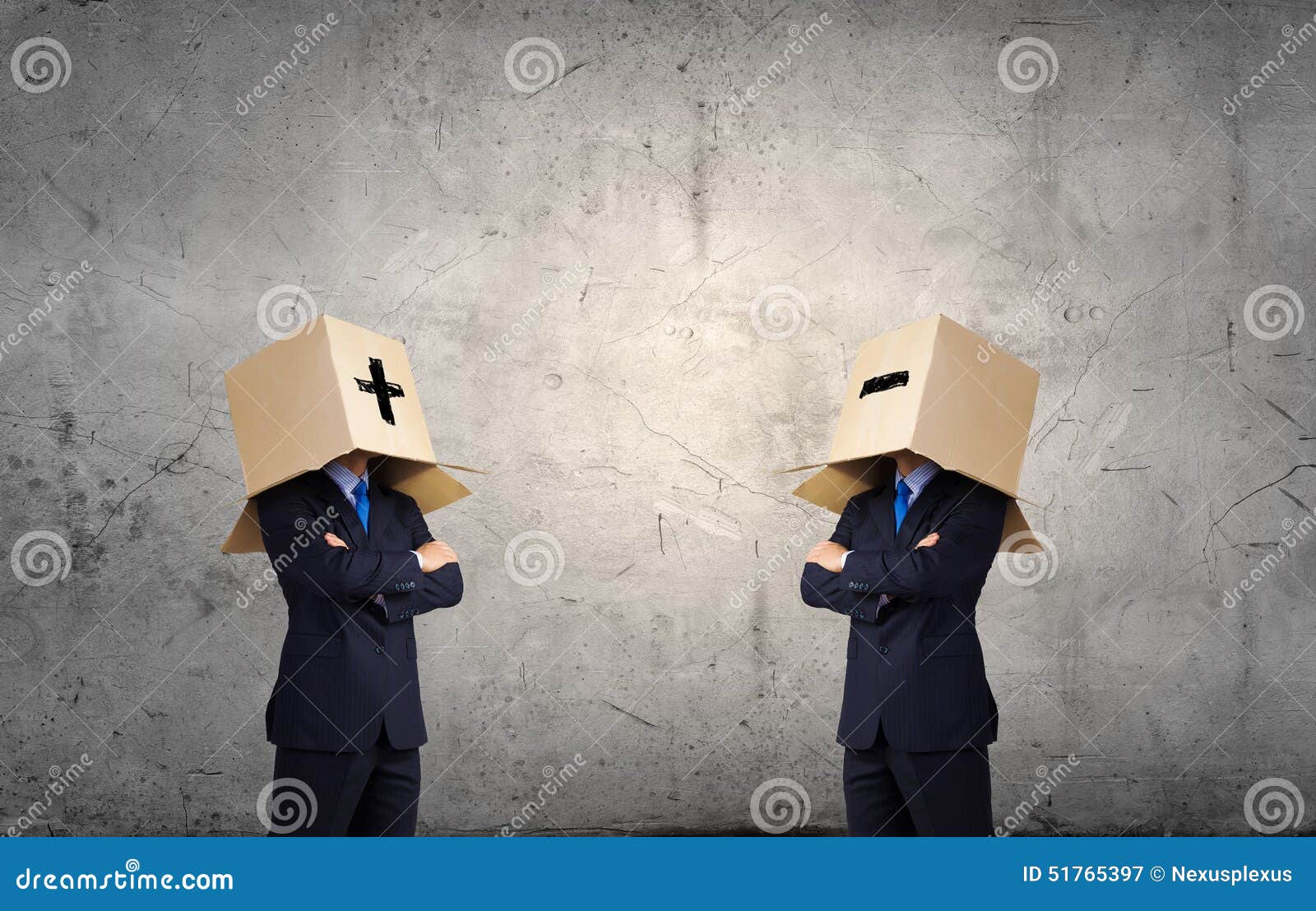 Man with box on head stock image. Image of character - 51765397