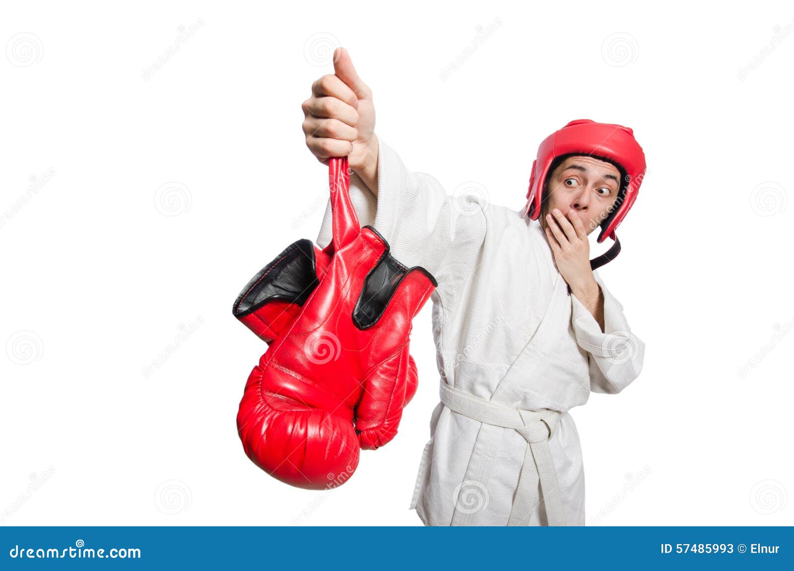Man Boxer Isolated on the White Stock Image - Image of knock, kimono ...