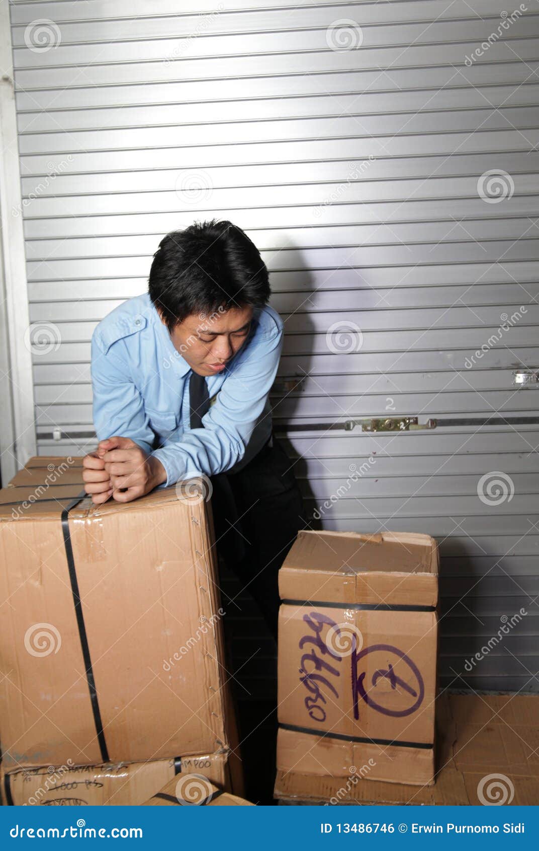Man with boxes stock photo. Image of boxes, people, troley - 13486746