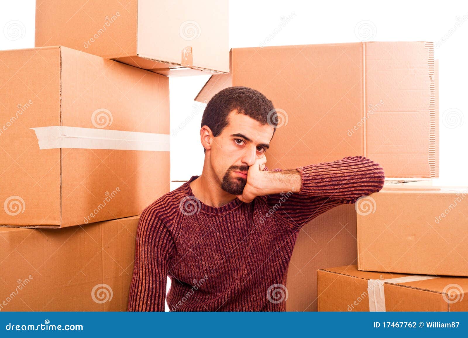Man with boxes stock photo. Image of house, effort, cardboard - 17467762