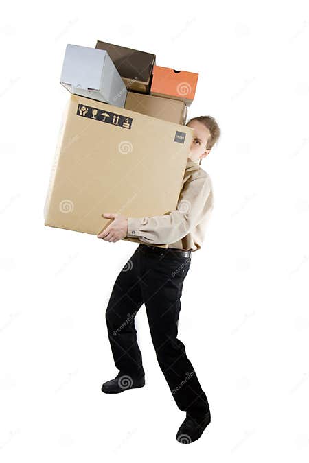 Man with boxes stock image. Image of working, workman - 3093467