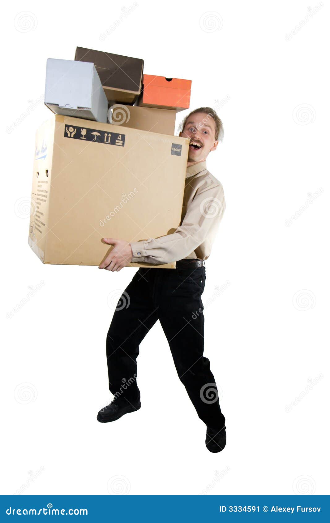 Man With Boxes Stock Image | CartoonDealer.com #3334591