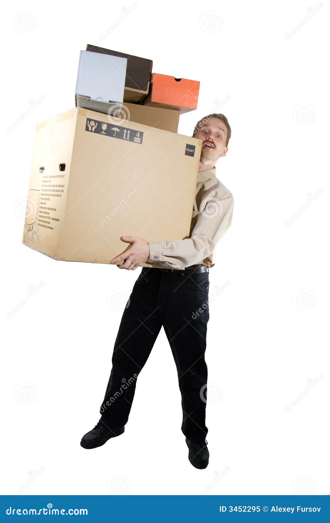 Man with boxes stock image. Image of crate, muscular, porter - 3452295