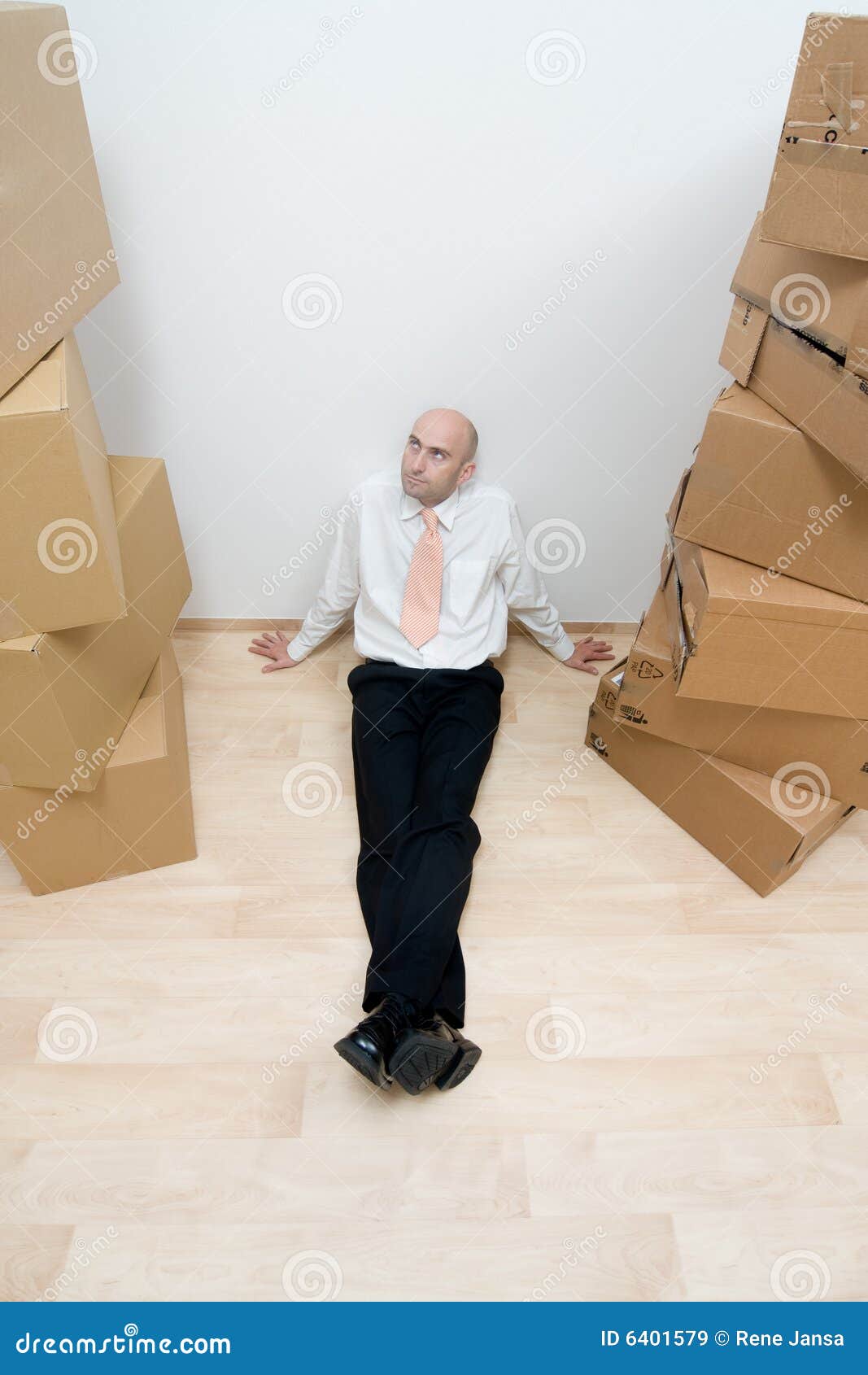 Man in between boxes stock image. Image of stacks, caucasian - 6401579