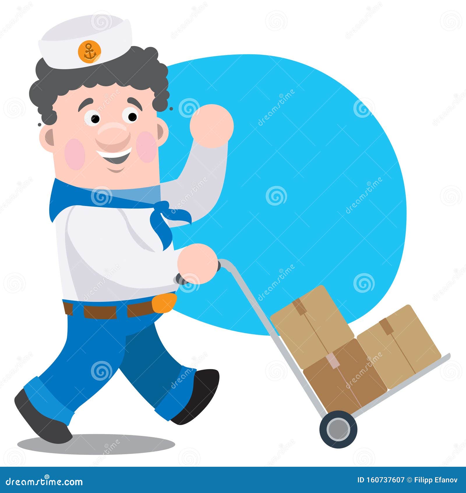A Man with Boxes Cartoon Funny Character Stock Illustration ...