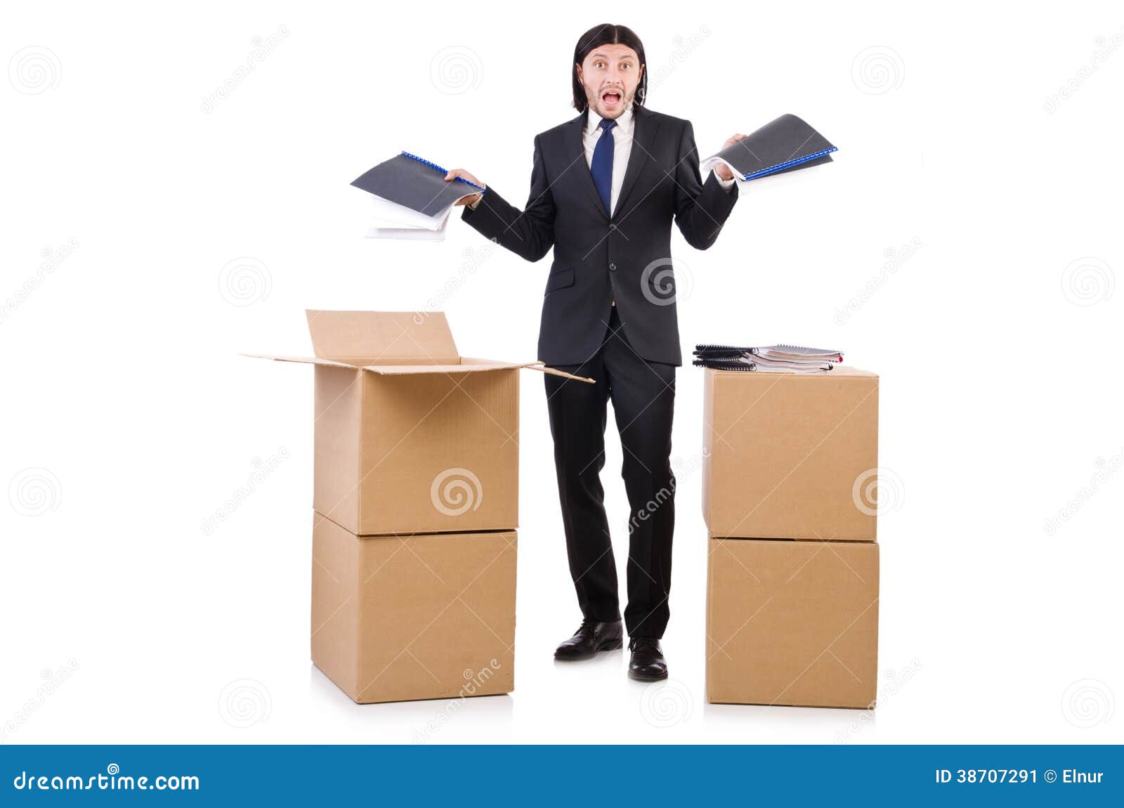 Man with boxes stock image. Image of isolated, outside - 38707291