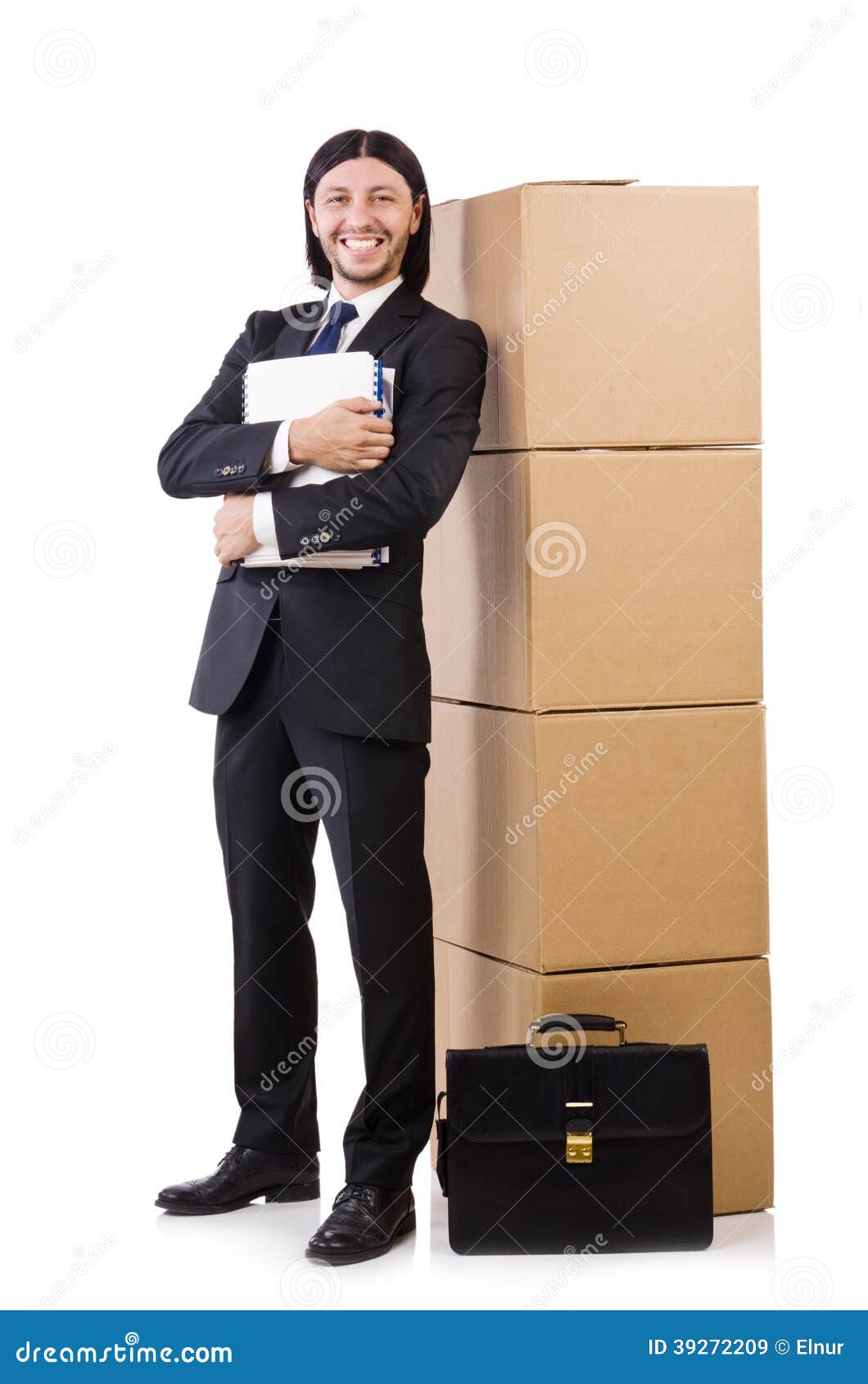 Man with boxes stock image. Image of shipment, folder - 39272209