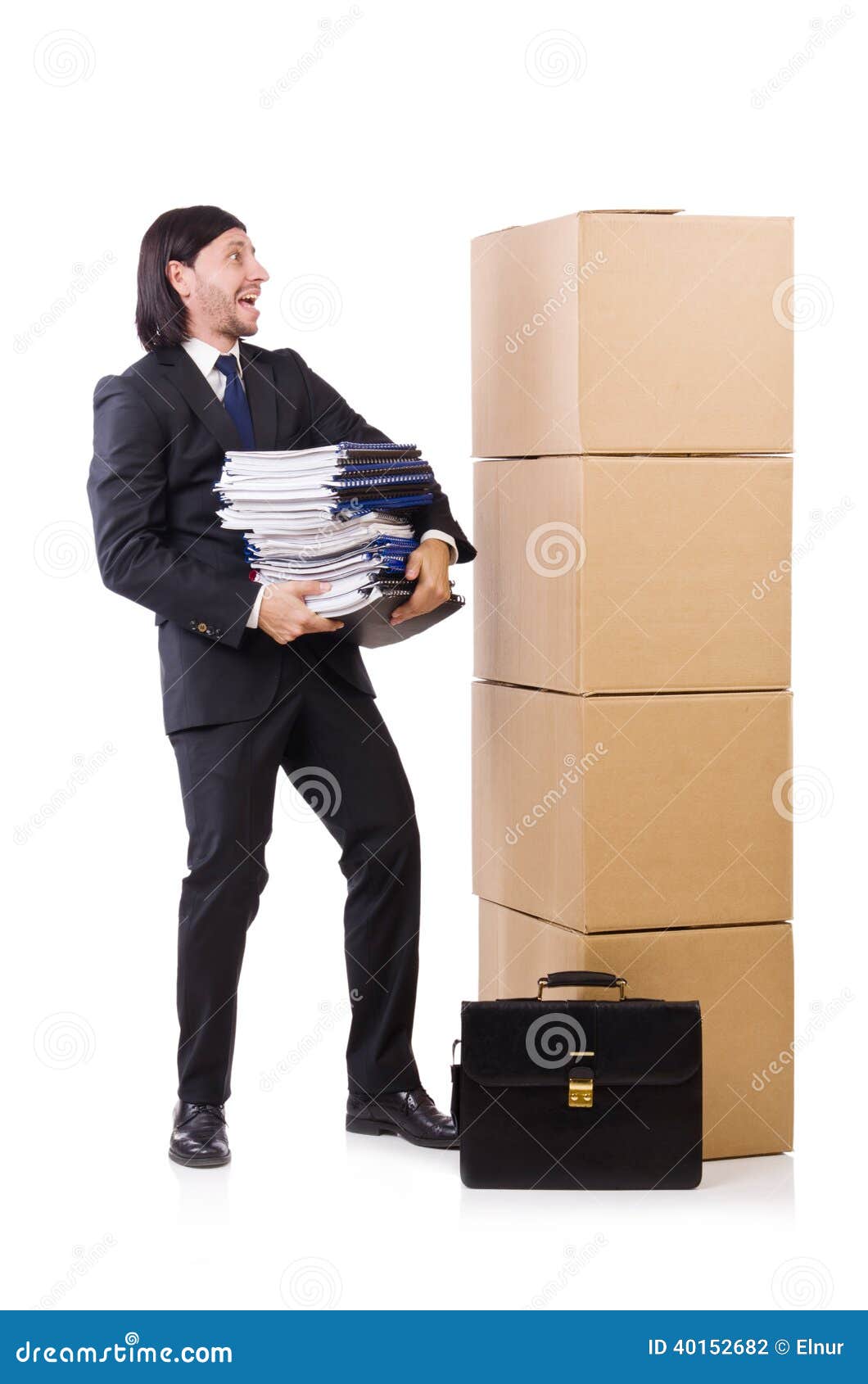 Man with boxes stock photo. Image of shipping, overtime - 40152682