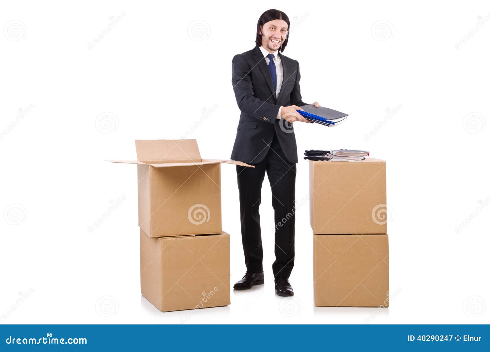 Man with boxes stock image. Image of file, boxes, outside - 40290247