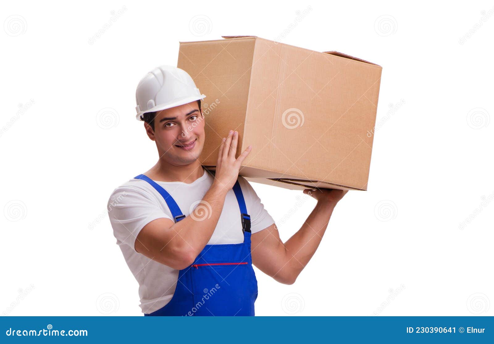 Man with Boxes Isolated on White Stock Image - Image of isolated ...