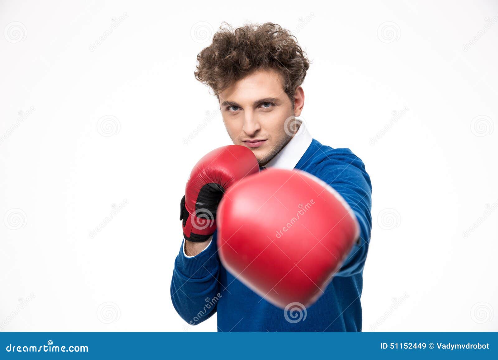 Man in Boxing Gloves Punching at the Camera Stock Image - Image of ...