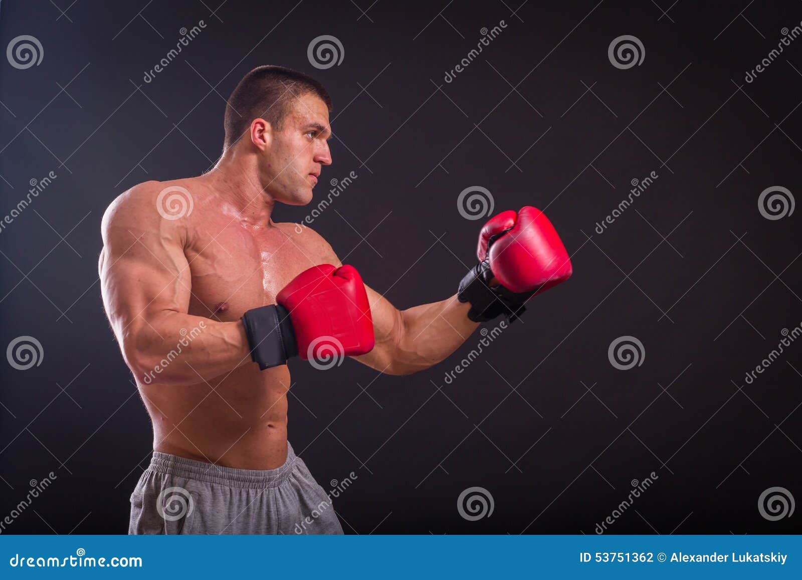 The man in boxing gloves stock photo. Image of attractive - 53751362