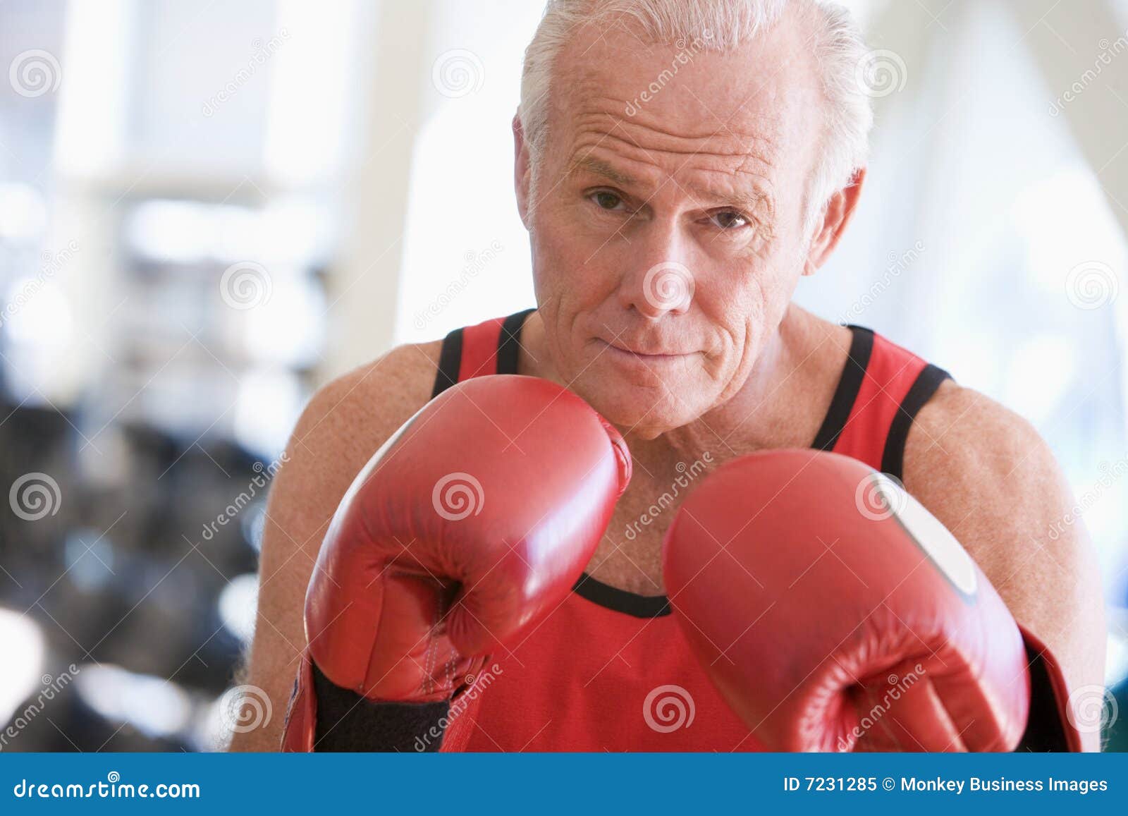 Man Boxing at Gym stock image. Image of portrait, senior - 7231285