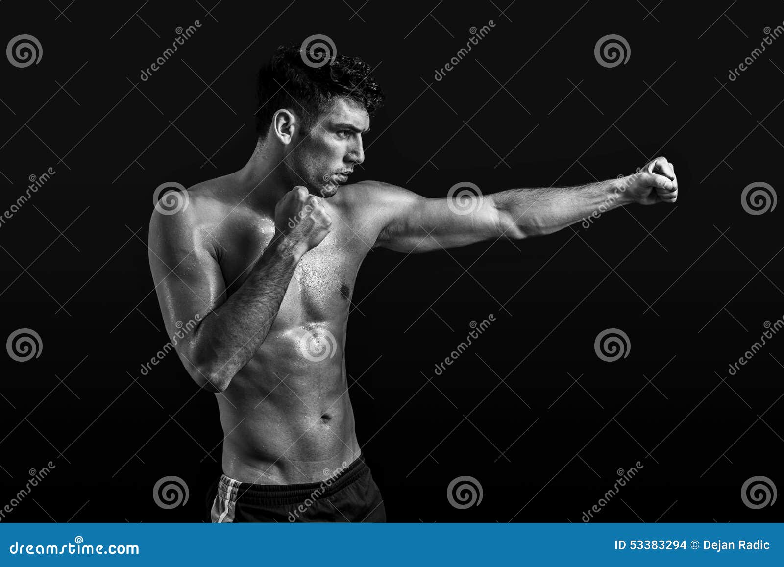 Man boxing stock photo. Image of ready, body, boxing - 53383294