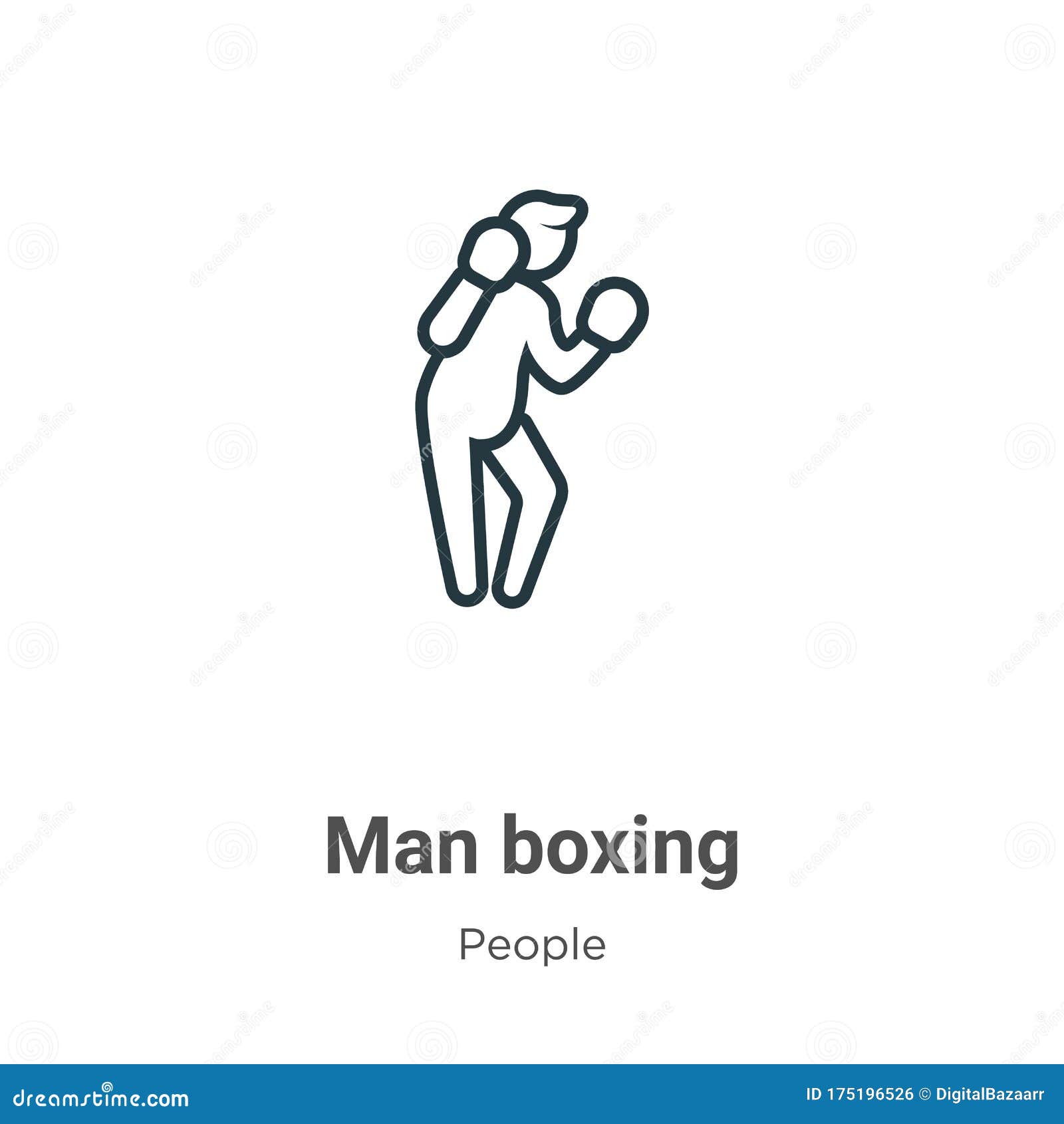 Man Boxing Outline Vector Icon. Thin Line Black Man Boxing Icon, Flat ...