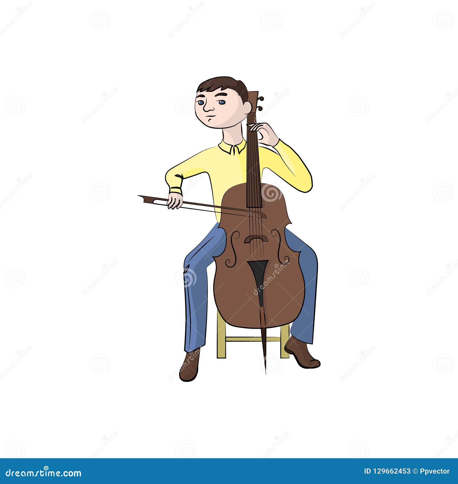 Cello Vector Illustration Isolated On White Background Royalty-Free ...