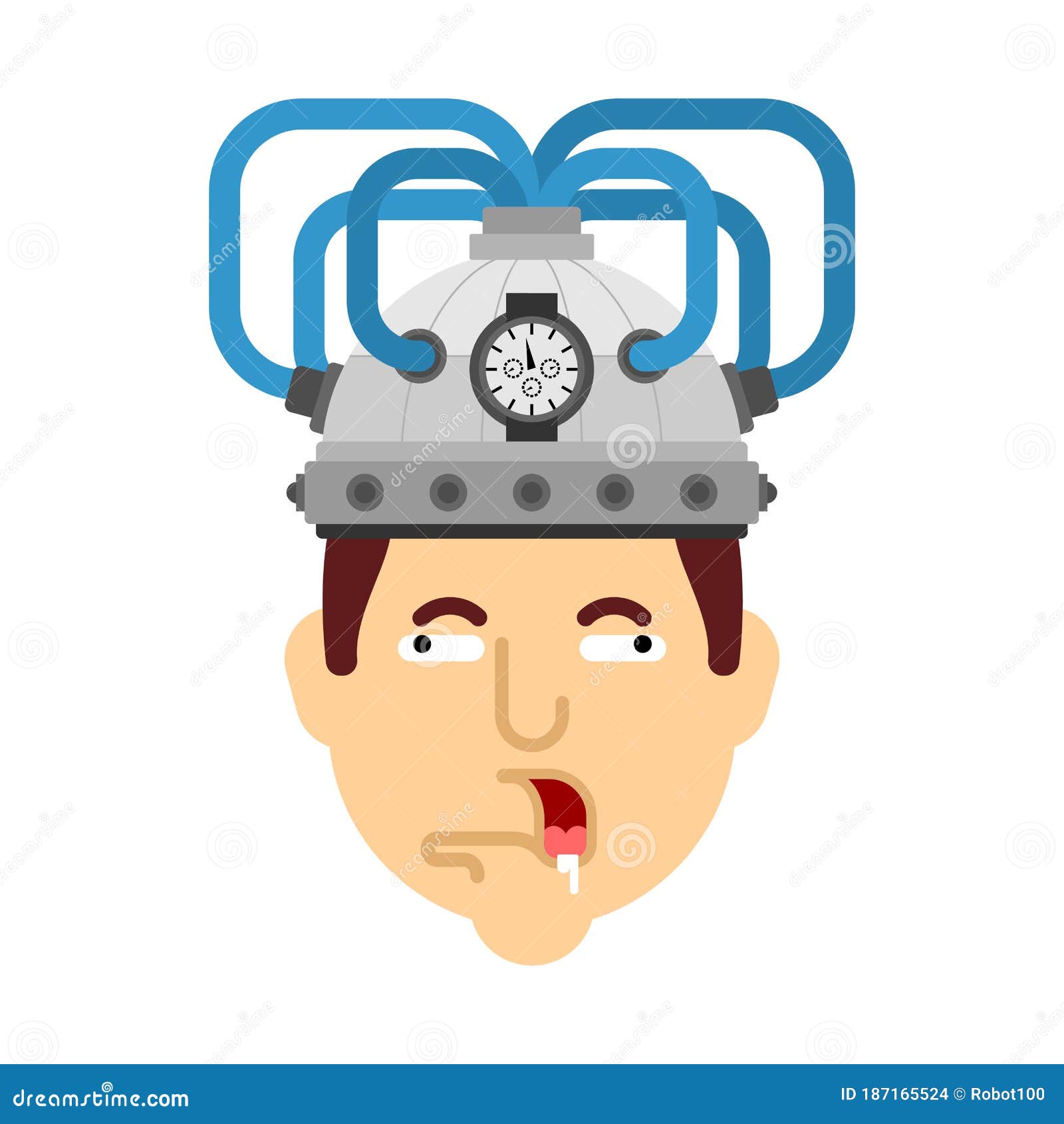 Brain Stimulation Helmet Isolated. Apparatus Electronic Action On Brain ...