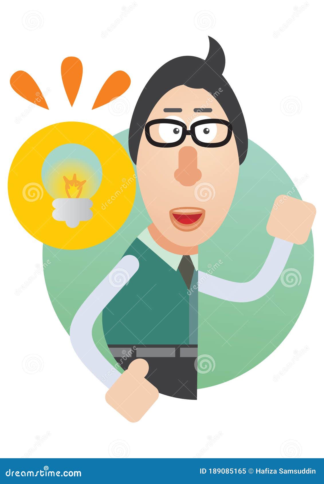 Man Brainstormed an Idea. Vector Illustration Decorative Design Stock ...