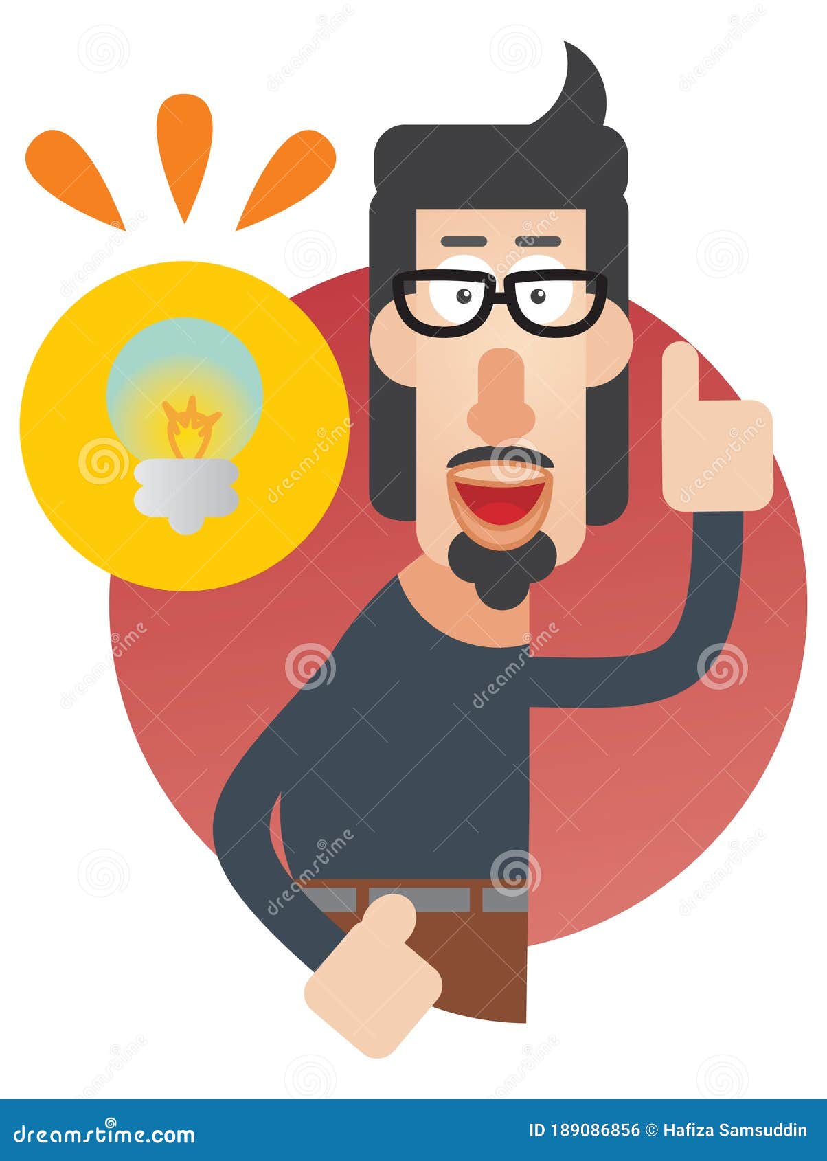 Man Brainstormed an Idea. Vector Illustration Decorative Design Stock ...