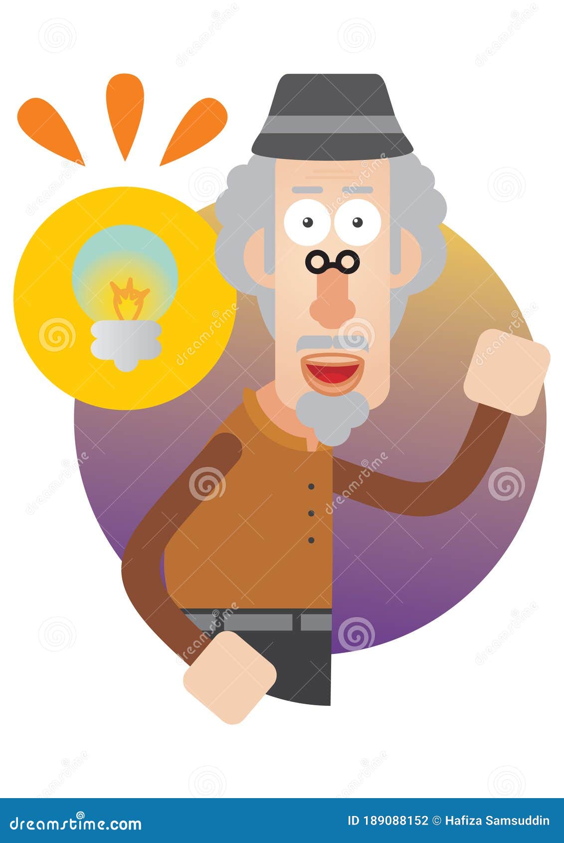 Man Brainstormed An Idea. Vector Illustration Decorative Design ...