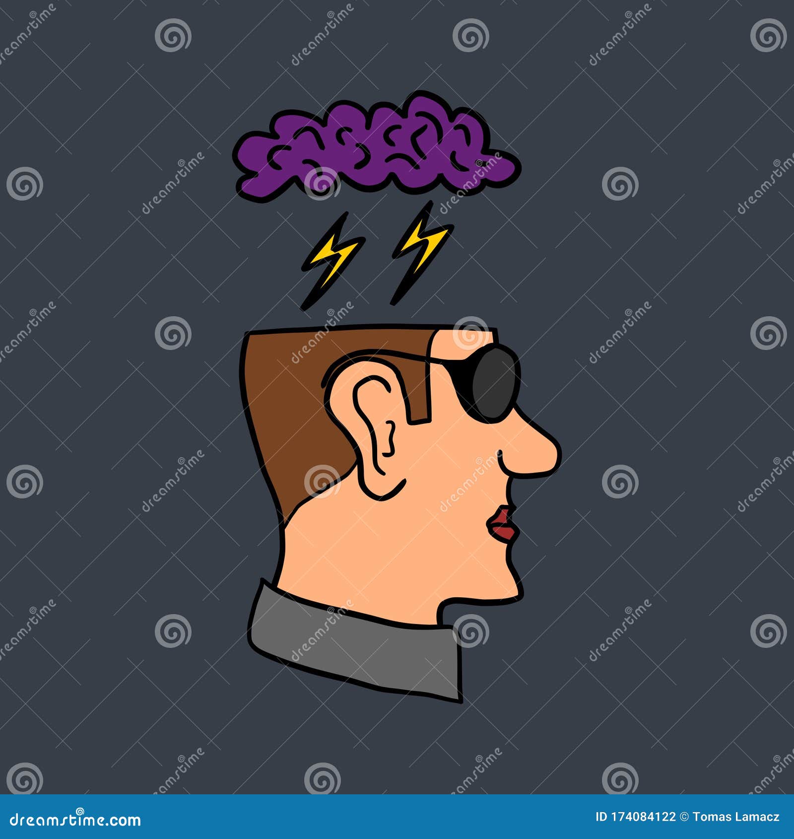 Man brainstorming concept stock vector. Illustration of intelligence ...