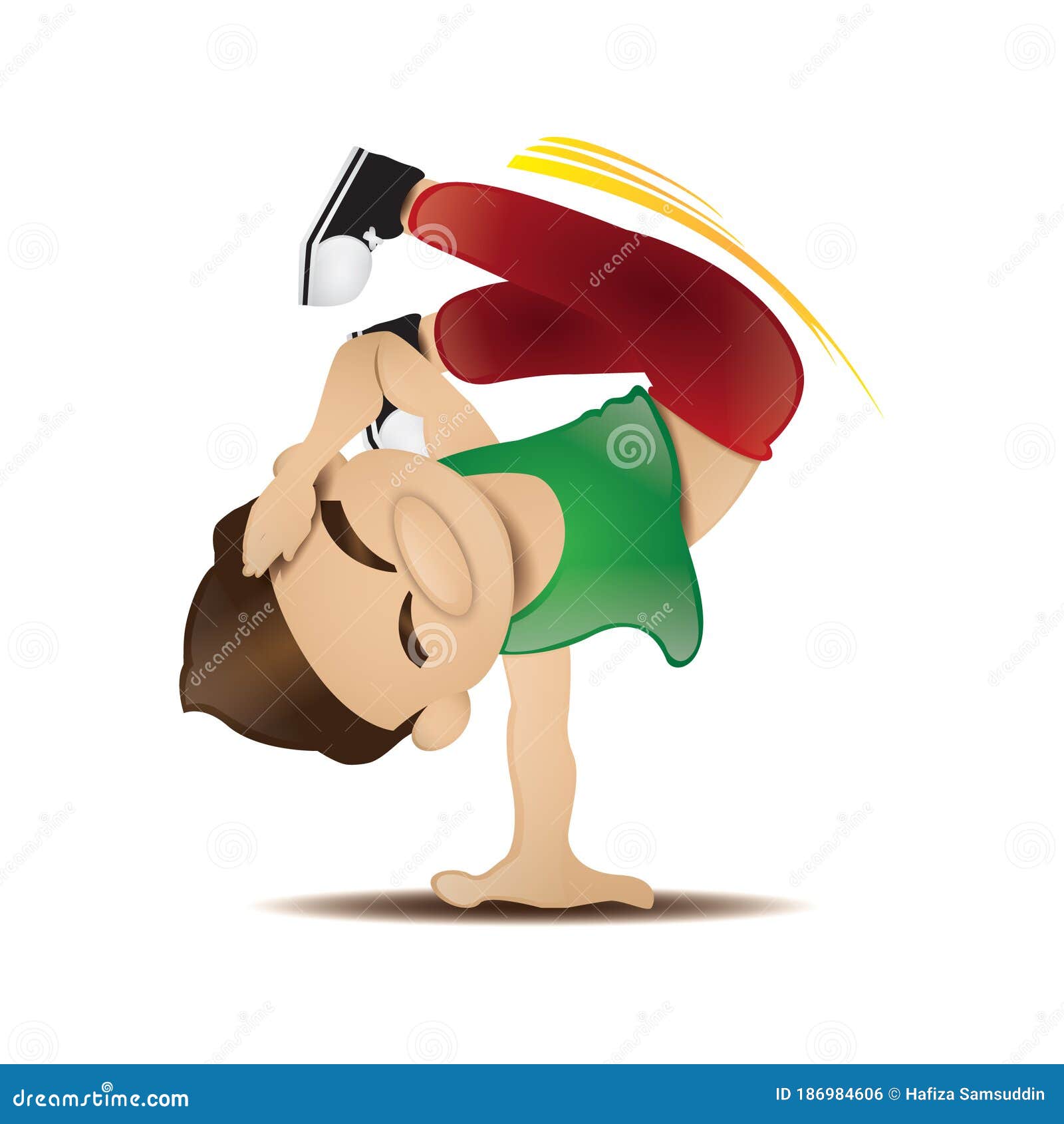 Man with Breakdance Pose. Vector Illustration Decorative Design Stock ...