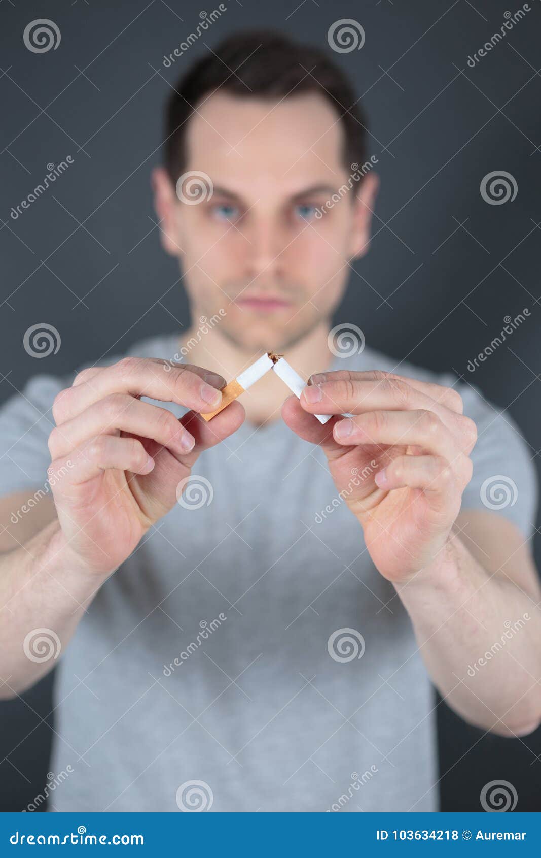 Man Breaking Cigarette Stick Stock Photo - Image of young, narcotic ...