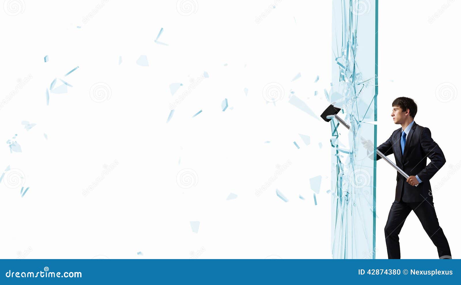 Man breaking glass stock photo. Image of pressure, destruction - 42874380