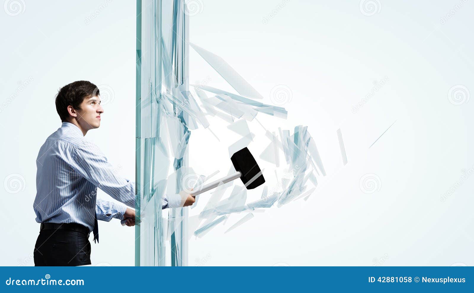 Man breaking glass stock photo. Image of fingers, hole - 42881058