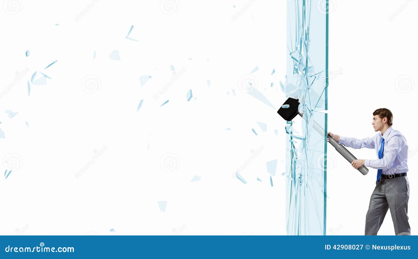 Man breaking glass stock image. Image of break, hammer - 42908027