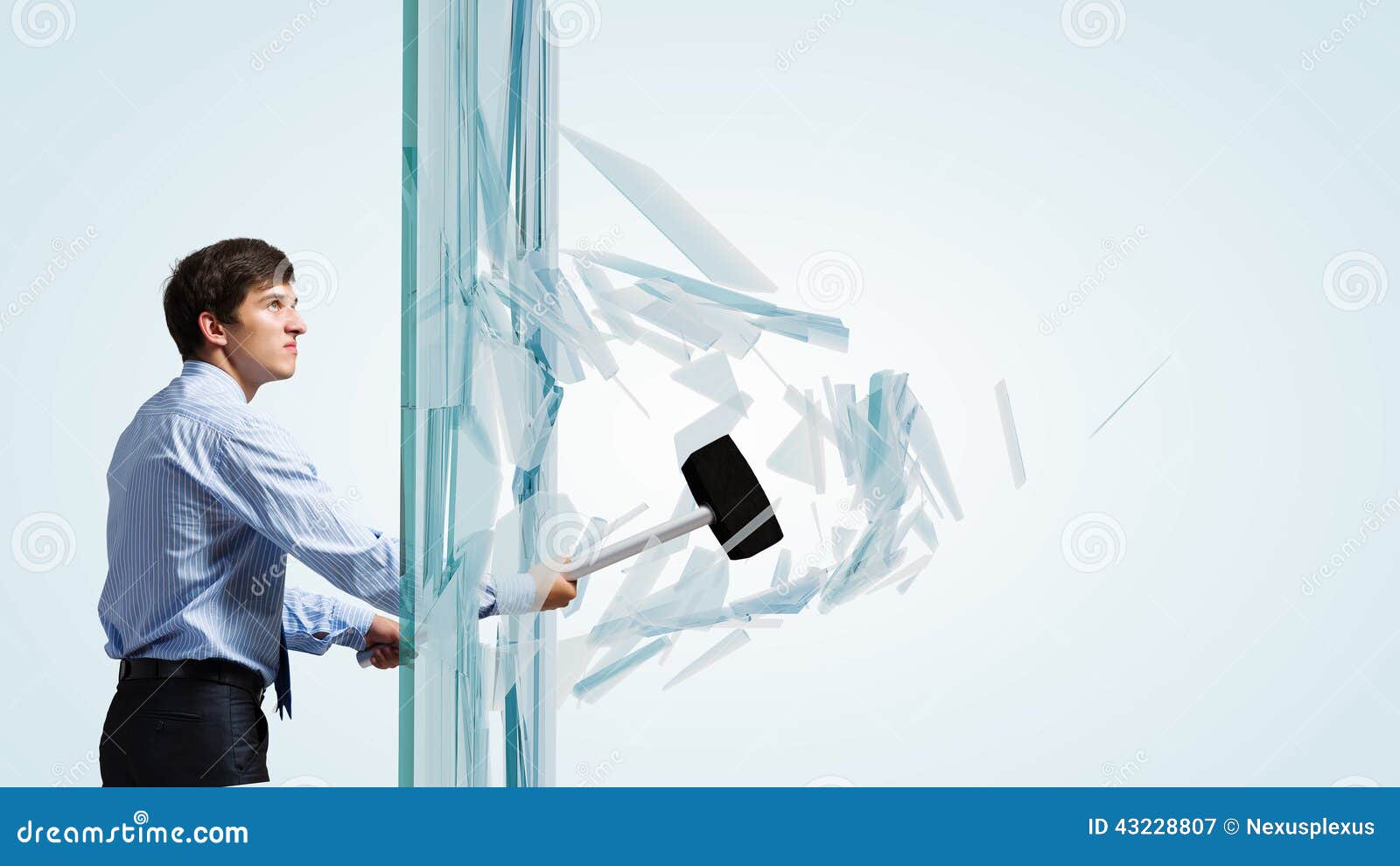 Man breaking glass stock image. Image of concept, fingers - 43228807
