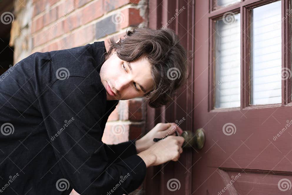 Man breaking into home stock photo. Image of theft, alarm - 16948442