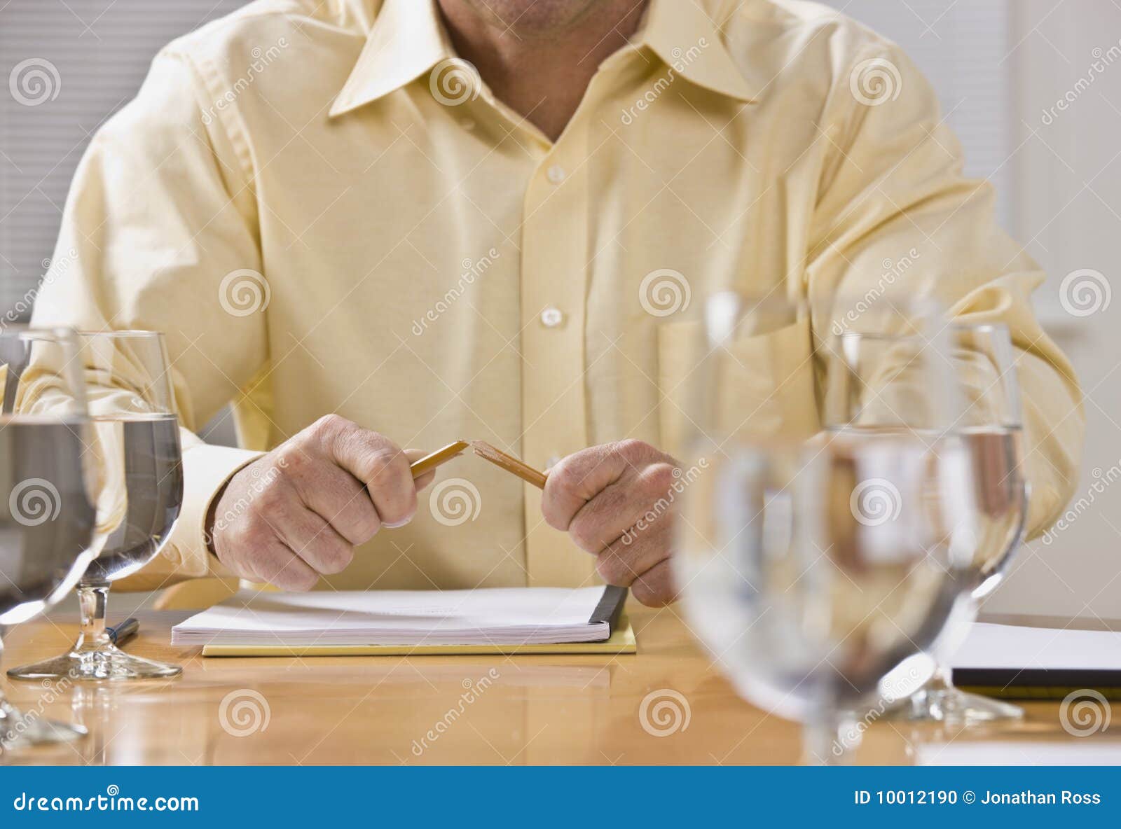 Man Breaking Pencil stock photo. Image of breaking, male - 10012190