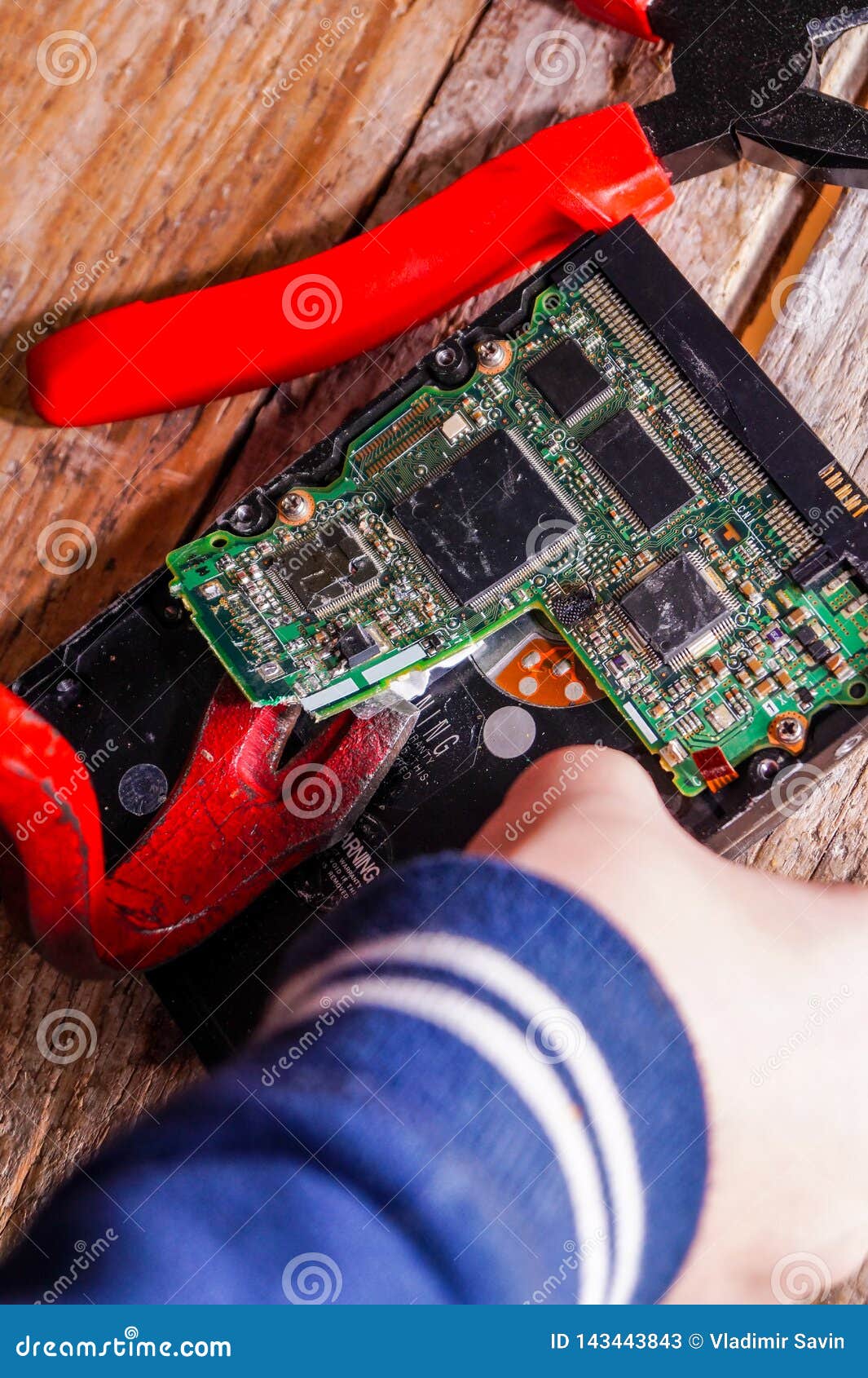 A Man Breaks a Computer Using Locksmith Tools Stock Image - Image of ...